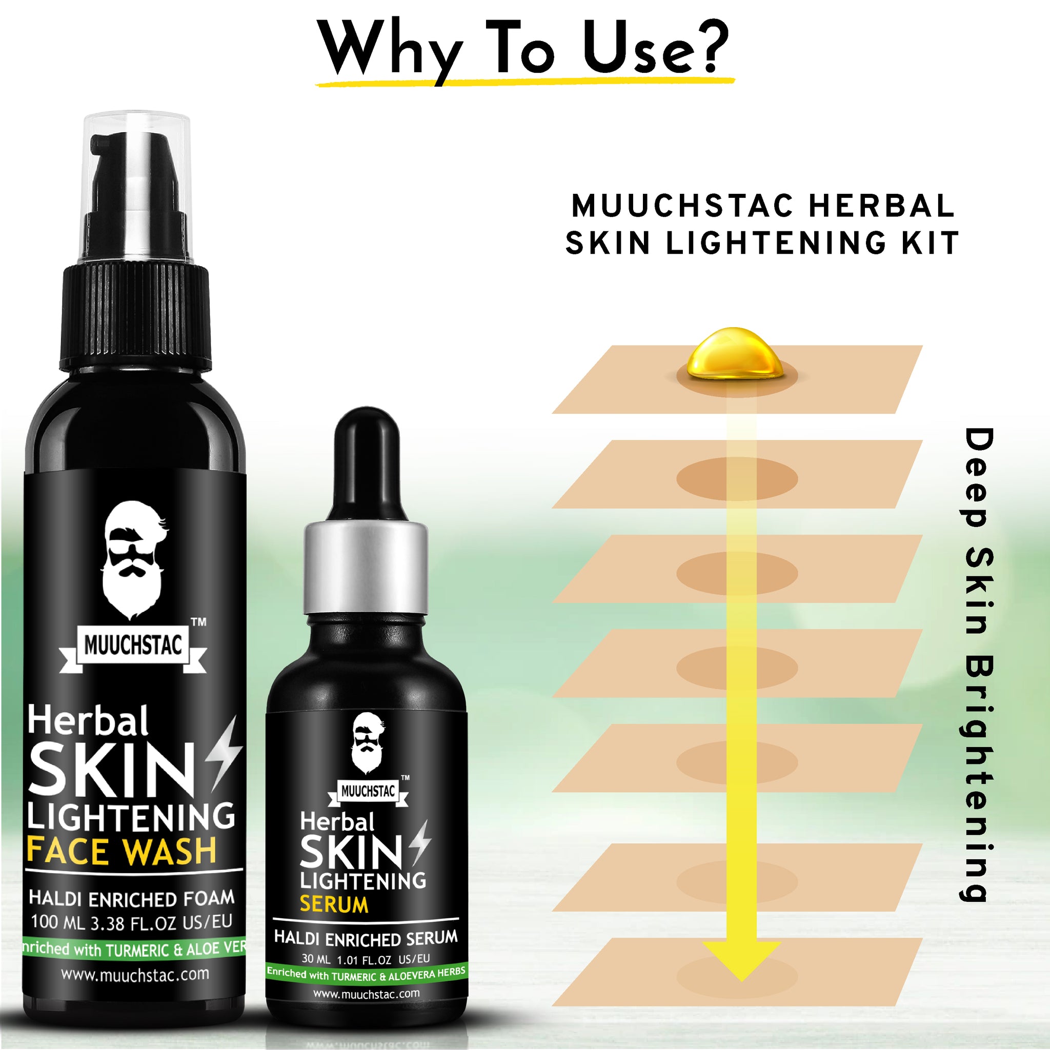Muuchstac Skin Lightening Haldi (Turmeric) Face Wash and Face Serum Co ...